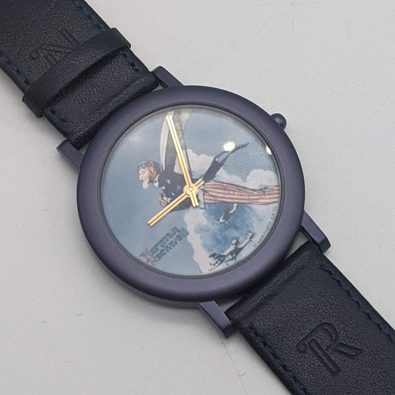 Rare 1989 Norman Rockwell Timepiece uncle Sam Flying the Norman ...