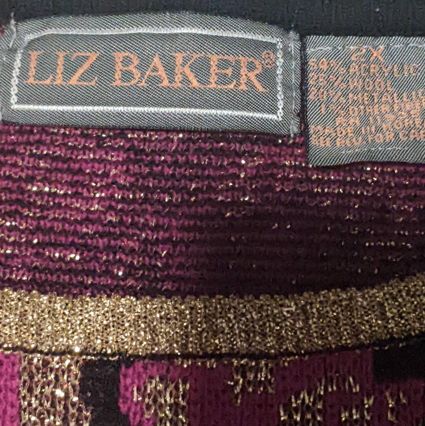 Vintage 1980s Liz Baker Purple Black and Metallic Gold - Etsy