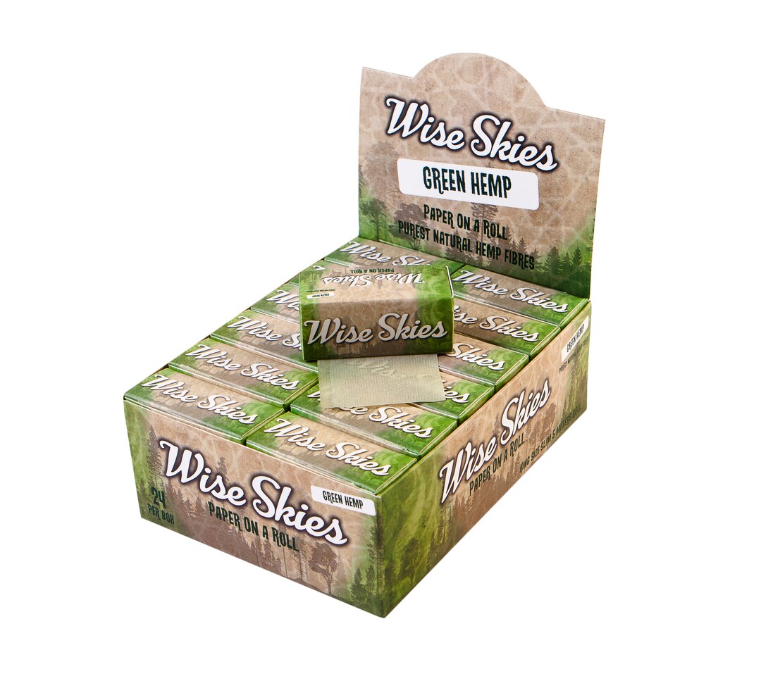 Green Rolling Paper | Wise Skies Green Hemp Rolling Paper on Roll 24 ...