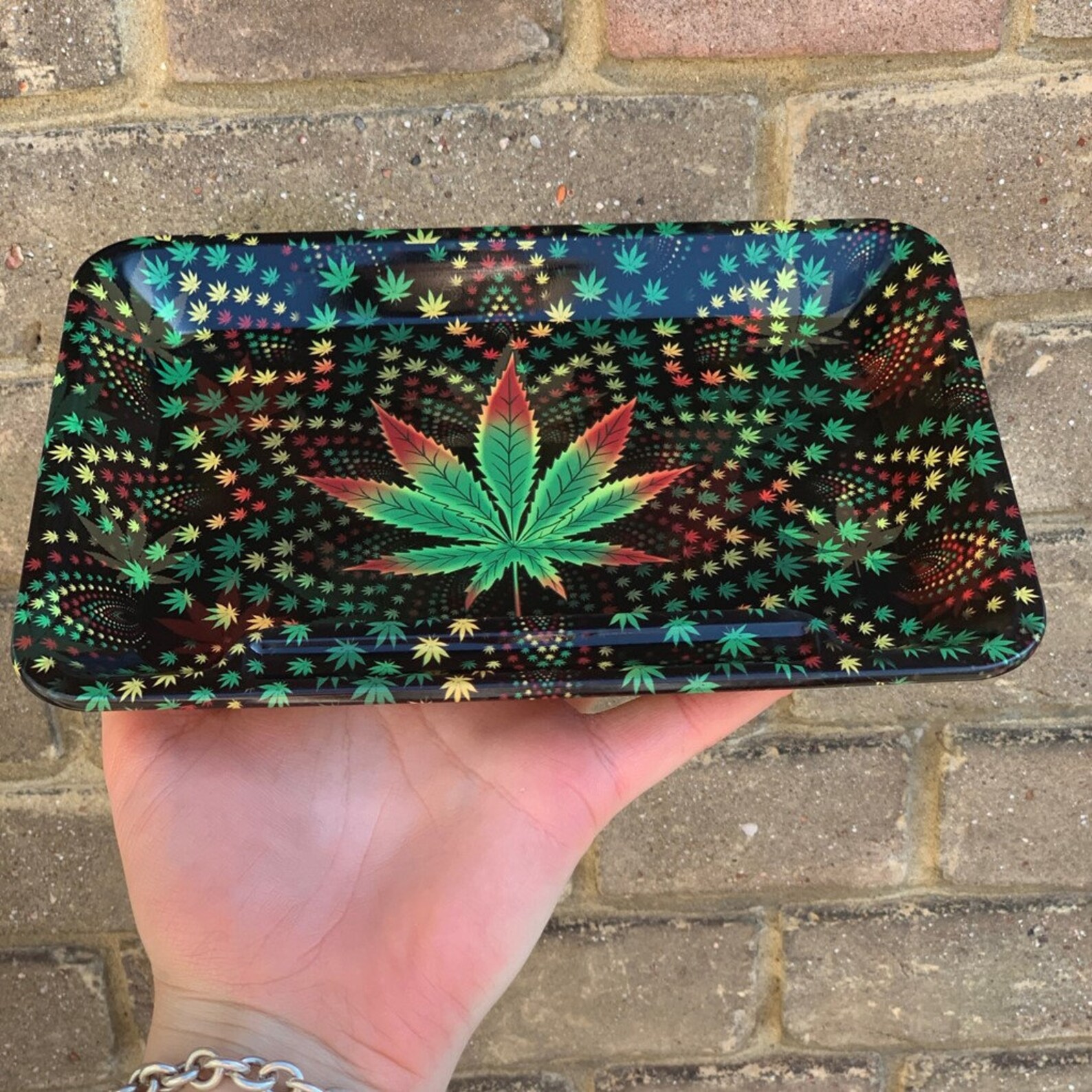 Leaf Mini Rolling Tray Weed Leaf Design Pattern Art Rolling | Etsy