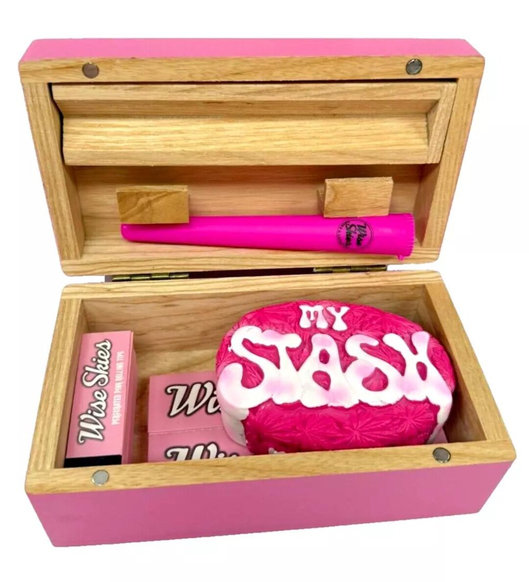 Pink Mini Rollers Kit Rolling Box Set Pink Ashtray With Magnetic Lid ...