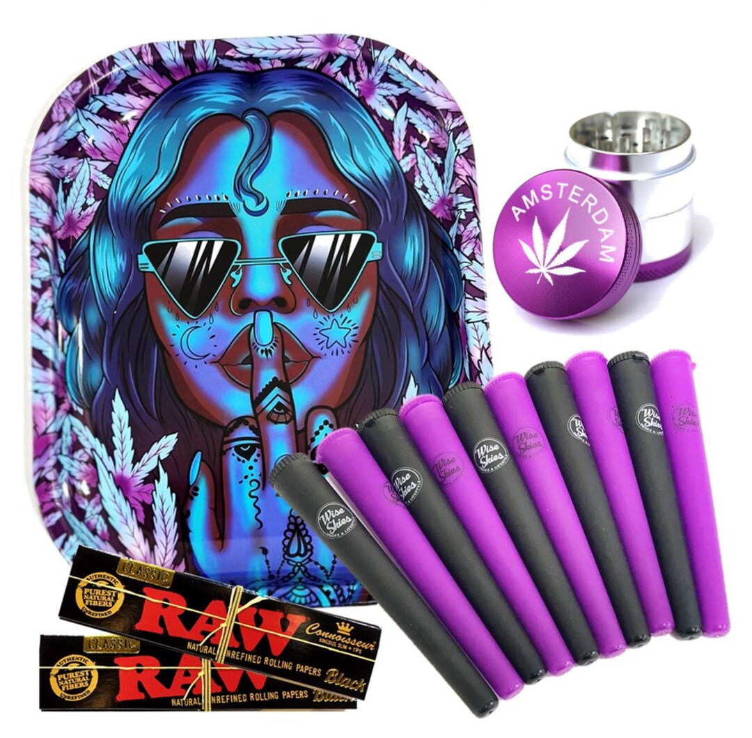 Purple Rolling Tray Set Raw Rolling Papers Custom Rolling Bundle - Etsy