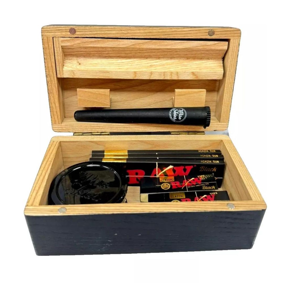 Black Ashwood Rolling Box Set: RAW Papers, Tips, Crusher - Etsy