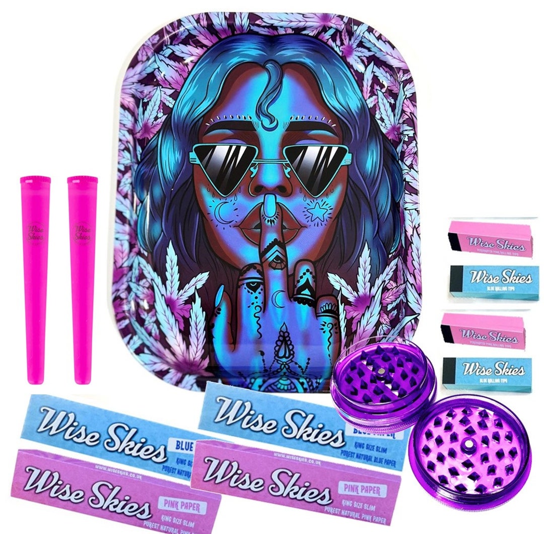Pink Rolling Tray Set Purple Rolling Pink Rolling Papers Doob Tube Set ...