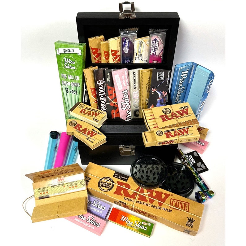 Jumbo Roll Box Set Black Wooden Stash Box - Etsy