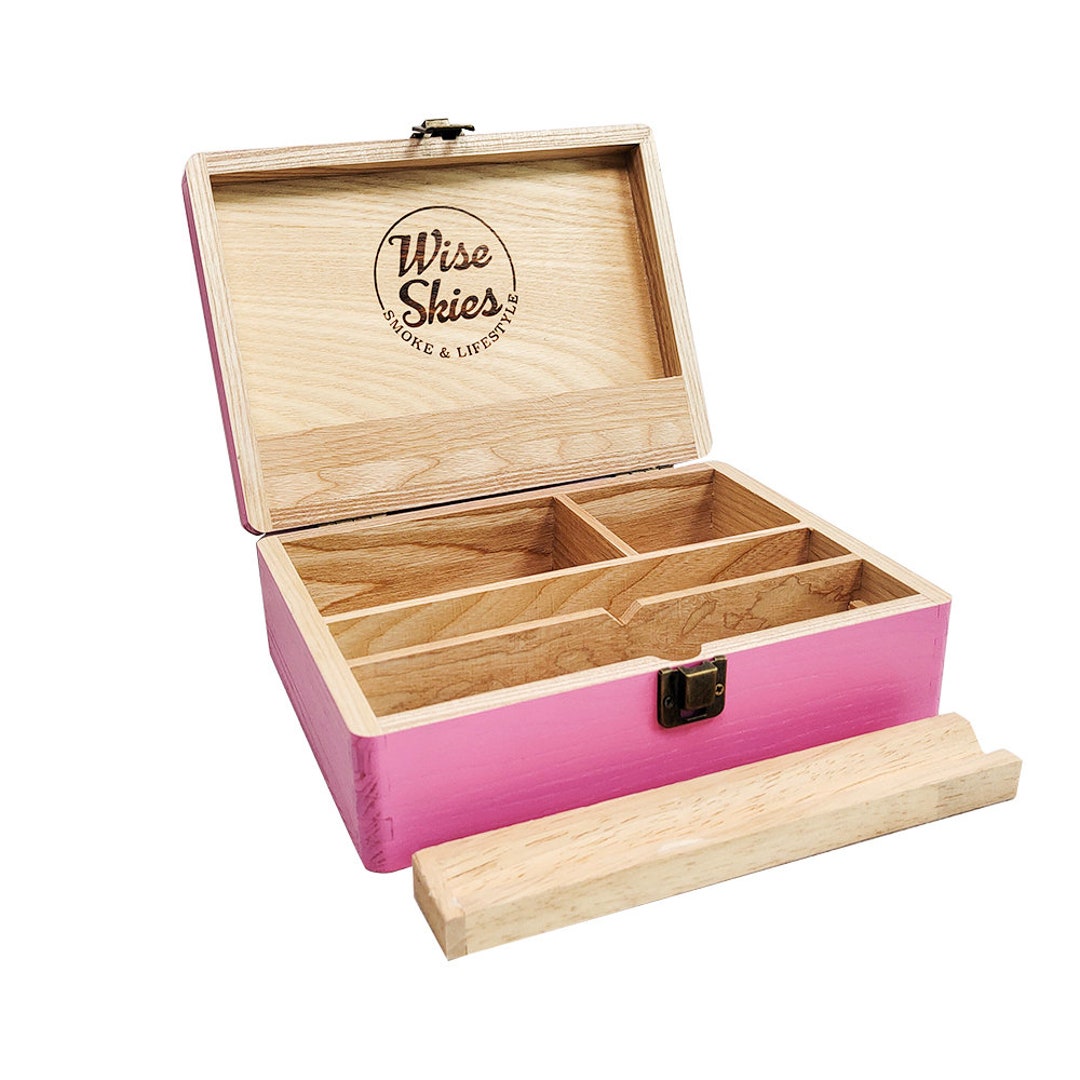 Pink Smoking Natural Wooden Rolling Box Stash Box Rolling Holder - Etsy