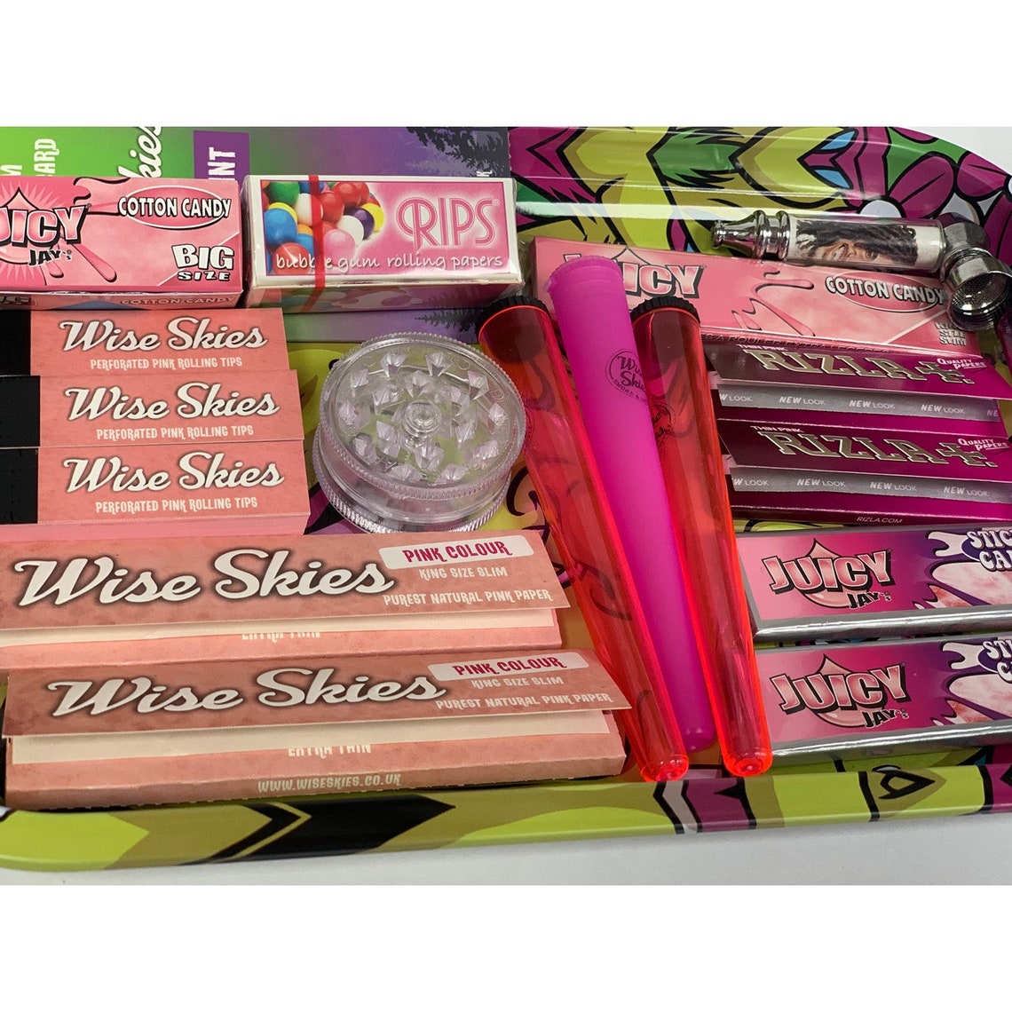 Pink Rolling Tray Set Pink Rolling Papers Pink Rolling - Etsy