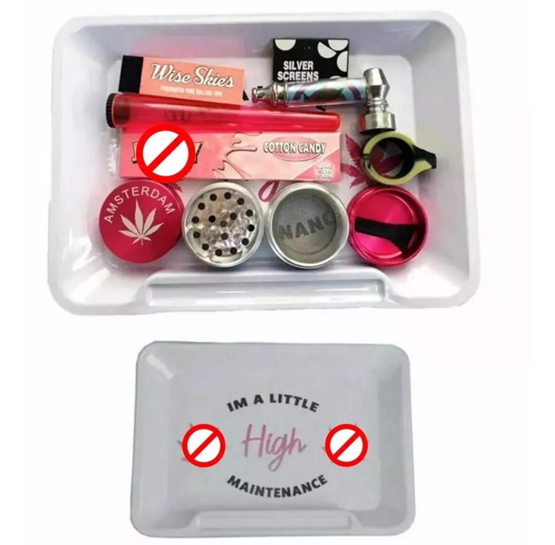 High Maintenance Rolling Tray Set: Rose Gold & Cotton Candy Papers - Etsy
