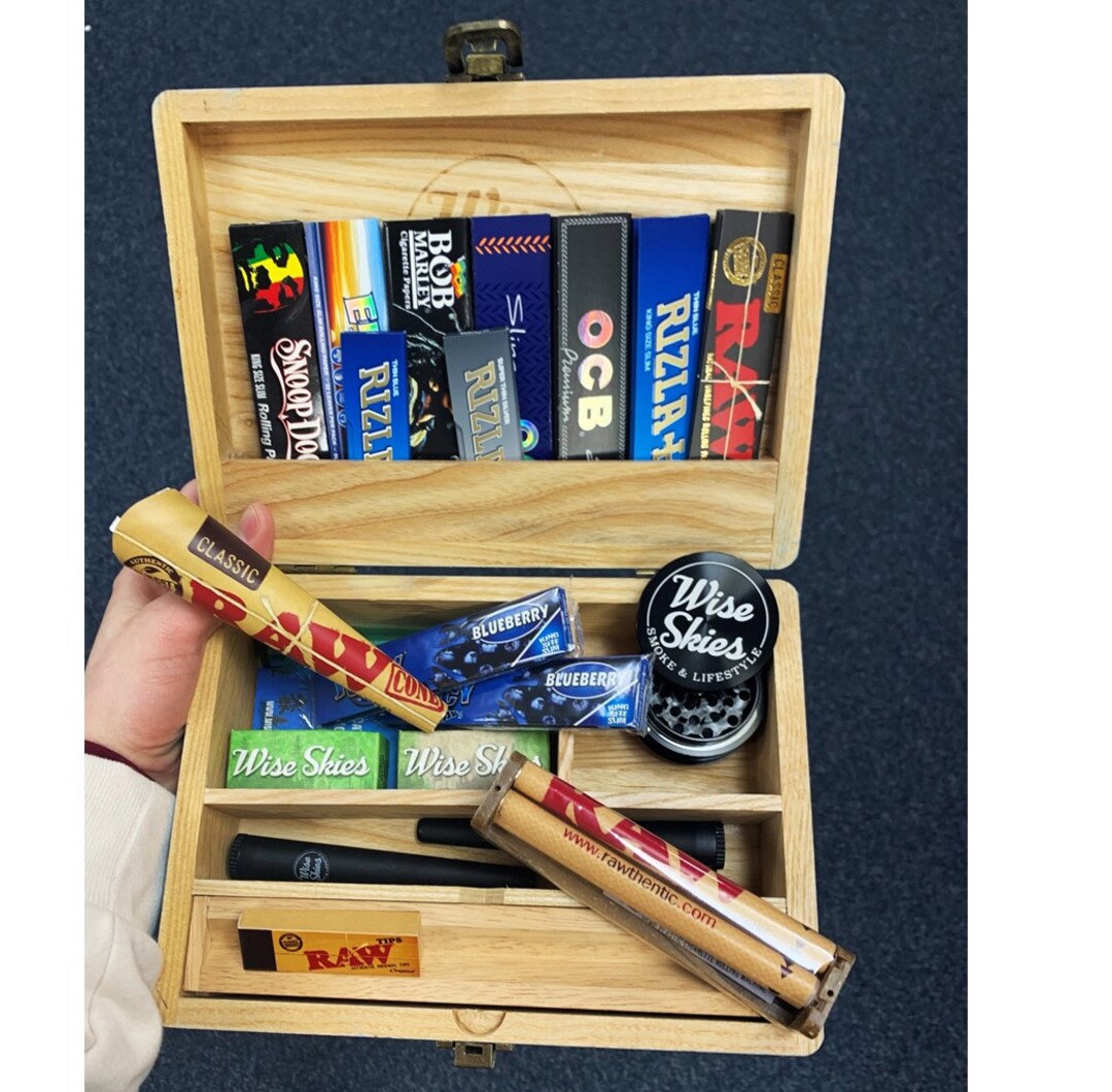 Blue Rolling Box Set Rolling Papers OCB RAW Papers Doob Tubes Metal ...