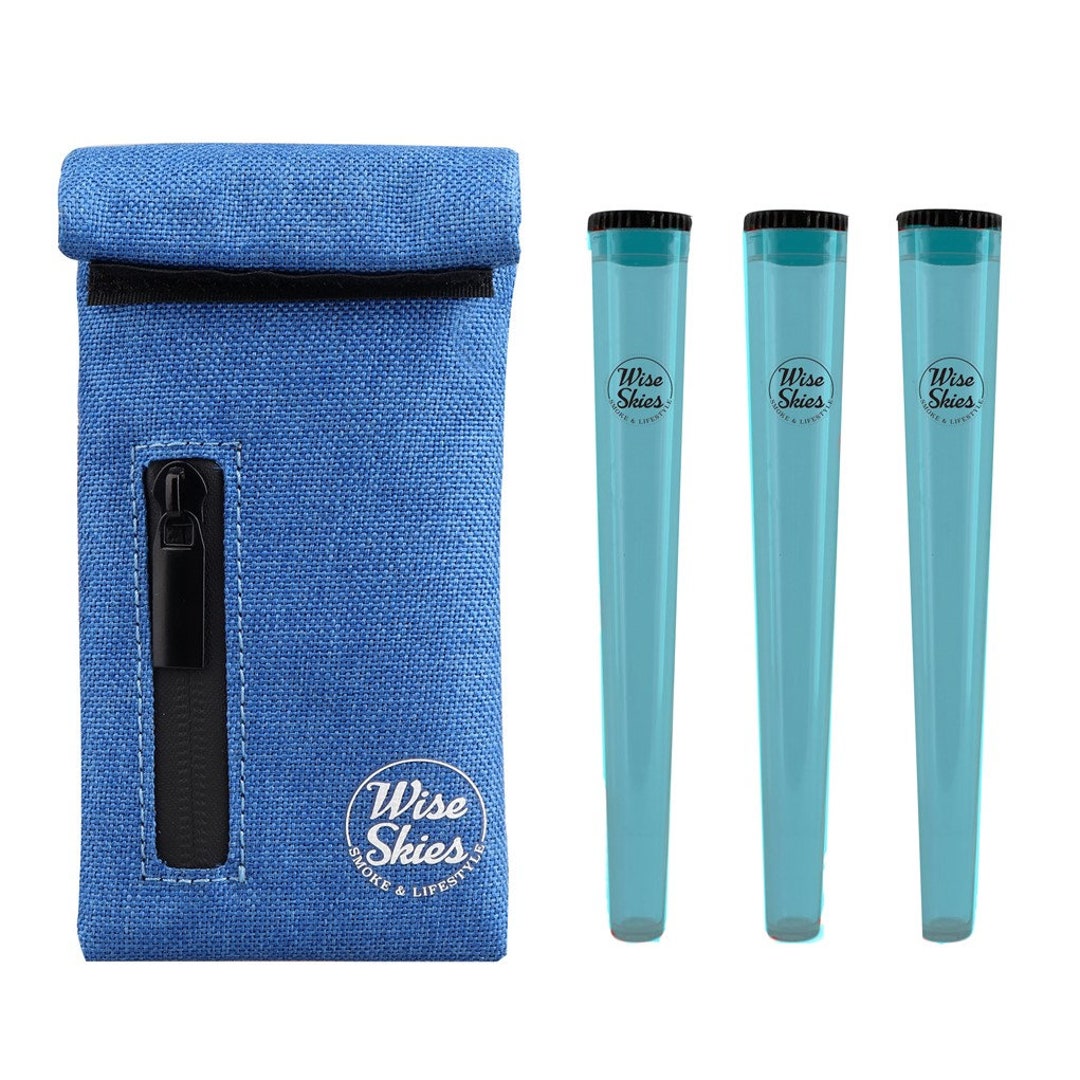Blue Smell Proof Bag and 3 Blue Doob Tubes Smoking Gifts Rolling Paper ...
