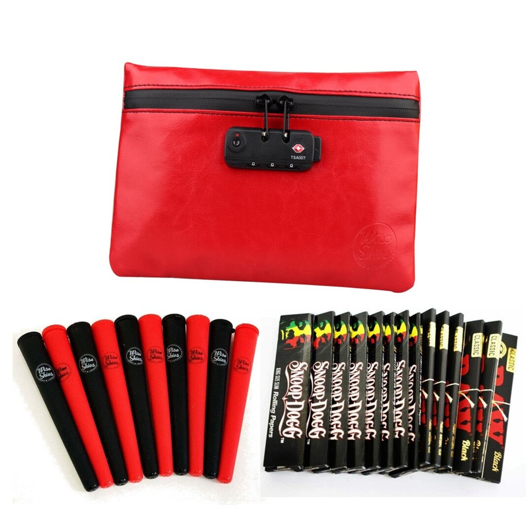 Smell Proof Bag TSA Lock Red Set 10 X Joint Holders 6 Raw - Etsy