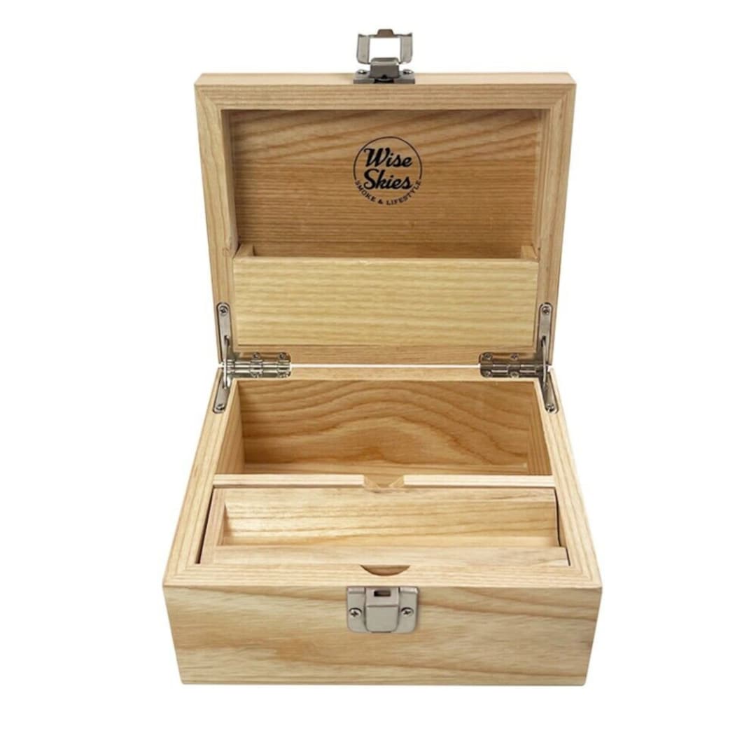 Natural Wooden Mini Rolling Box Stash Smoking Box Rolling Accessory ...