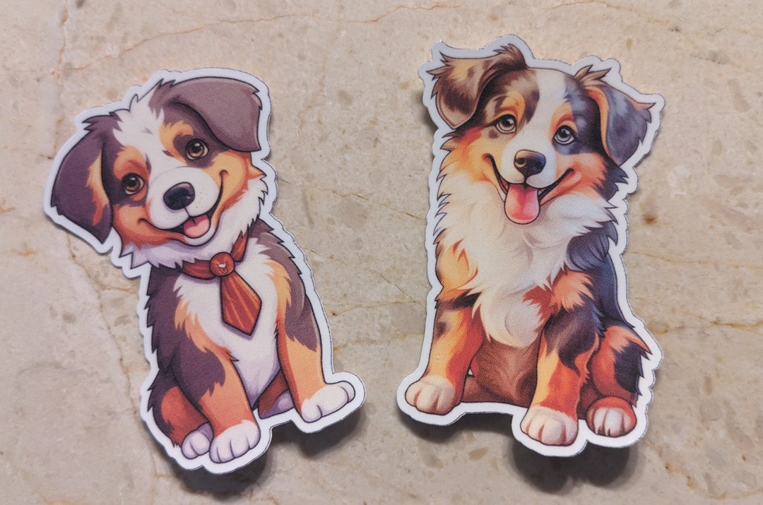 Australian Shepherd Dog Stickers Water Resistant Merle Dog Small Decal ...