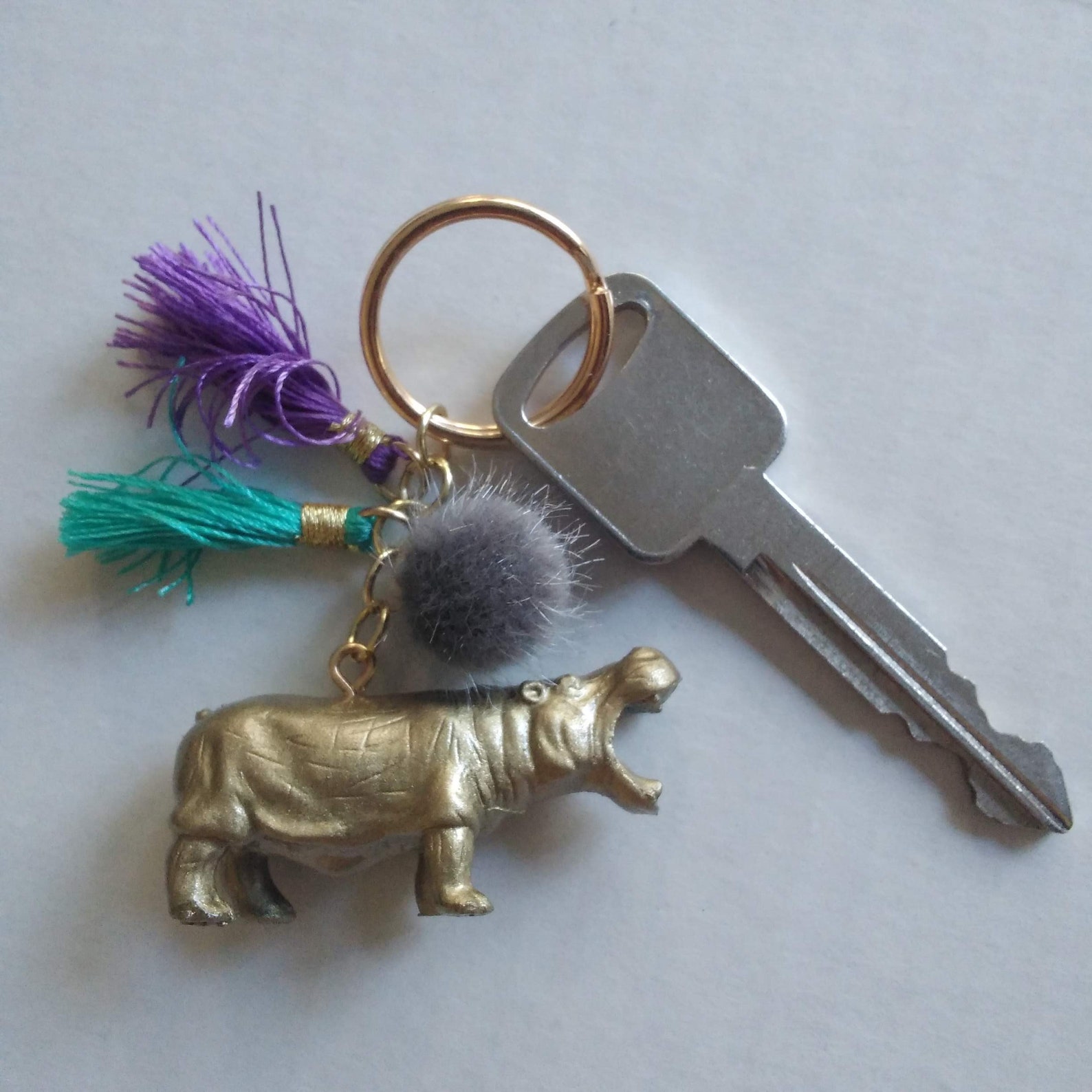 Gold Safari Animal Key Chain/fun and Funky Colorful Animal Key - Etsy
