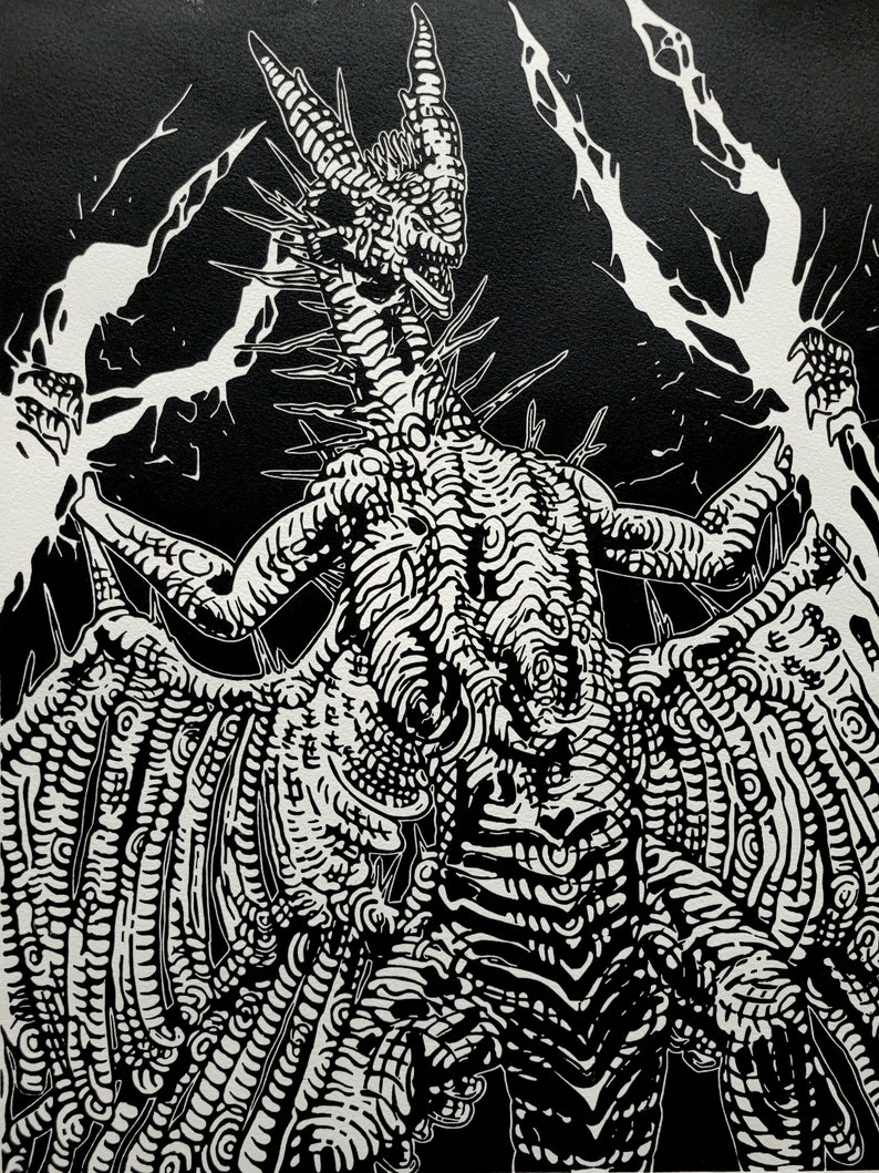 LICHDRAGON FORTISSAX Elden Ring Handmade Linoprint - Etsy