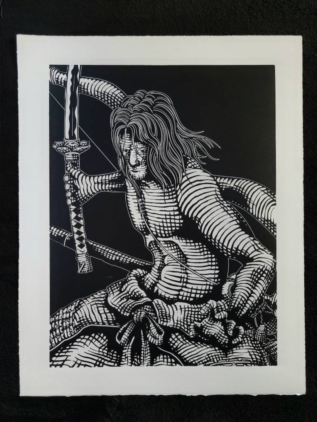 GENICHIRO, WAY of TOMOE - Sekiro - Handmade Linoprint - Etsy