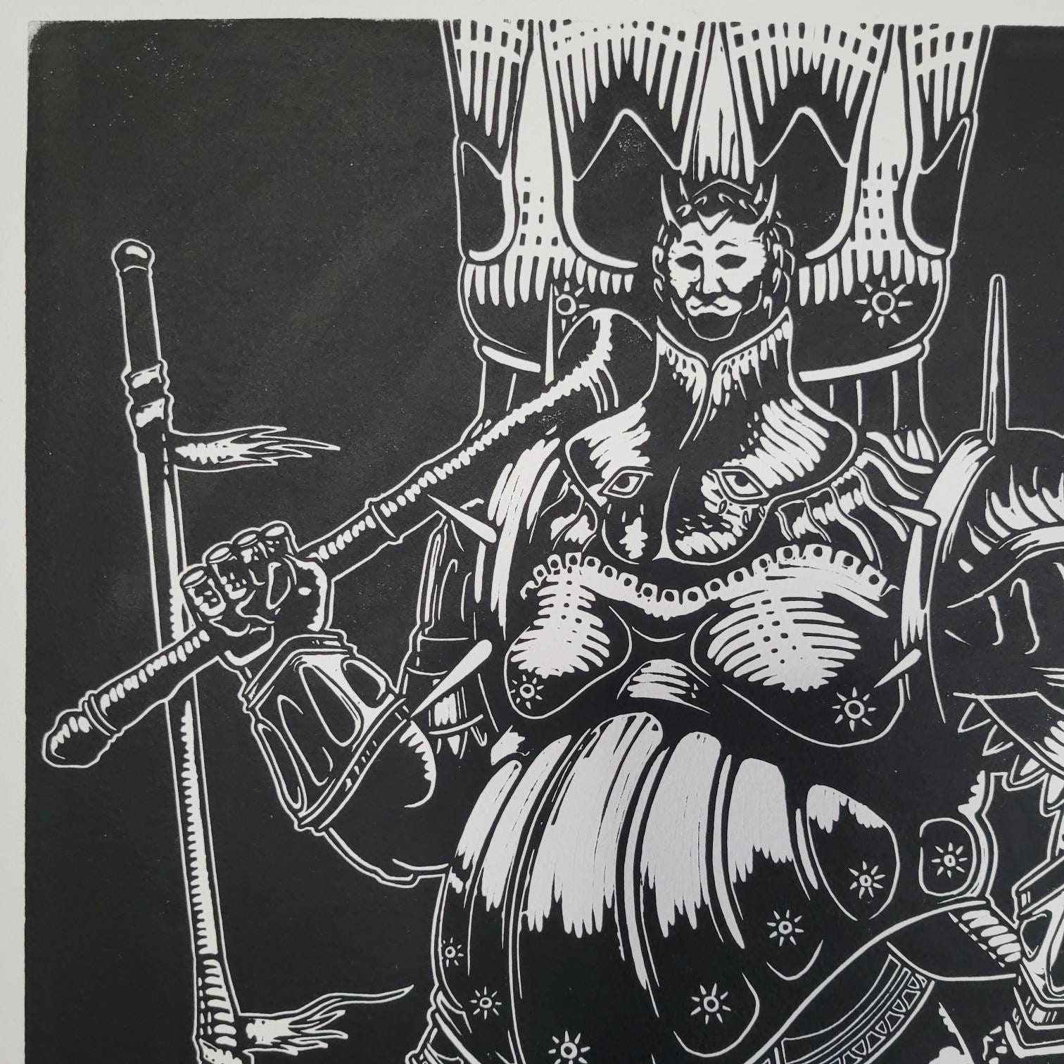 EXECUTIONER SMOUGH Dark Souls Handmade Linoprint | Etsy