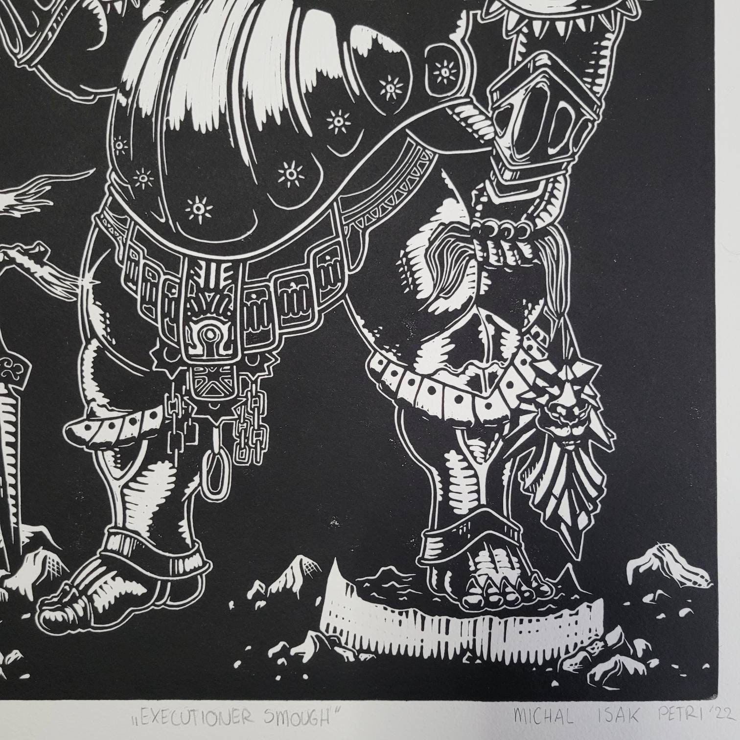 EXECUTIONER SMOUGH Dark Souls Handmade Linoprint | Etsy