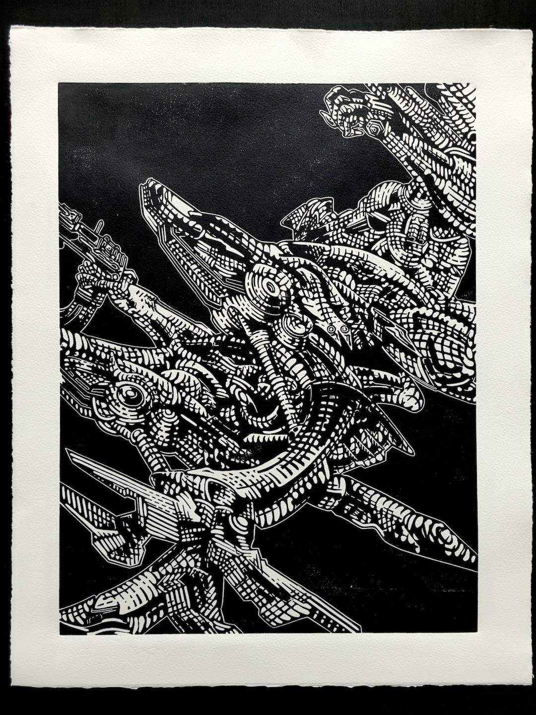 STEEL HAZE - Armored Core - Handmade Linoprint - Etsy