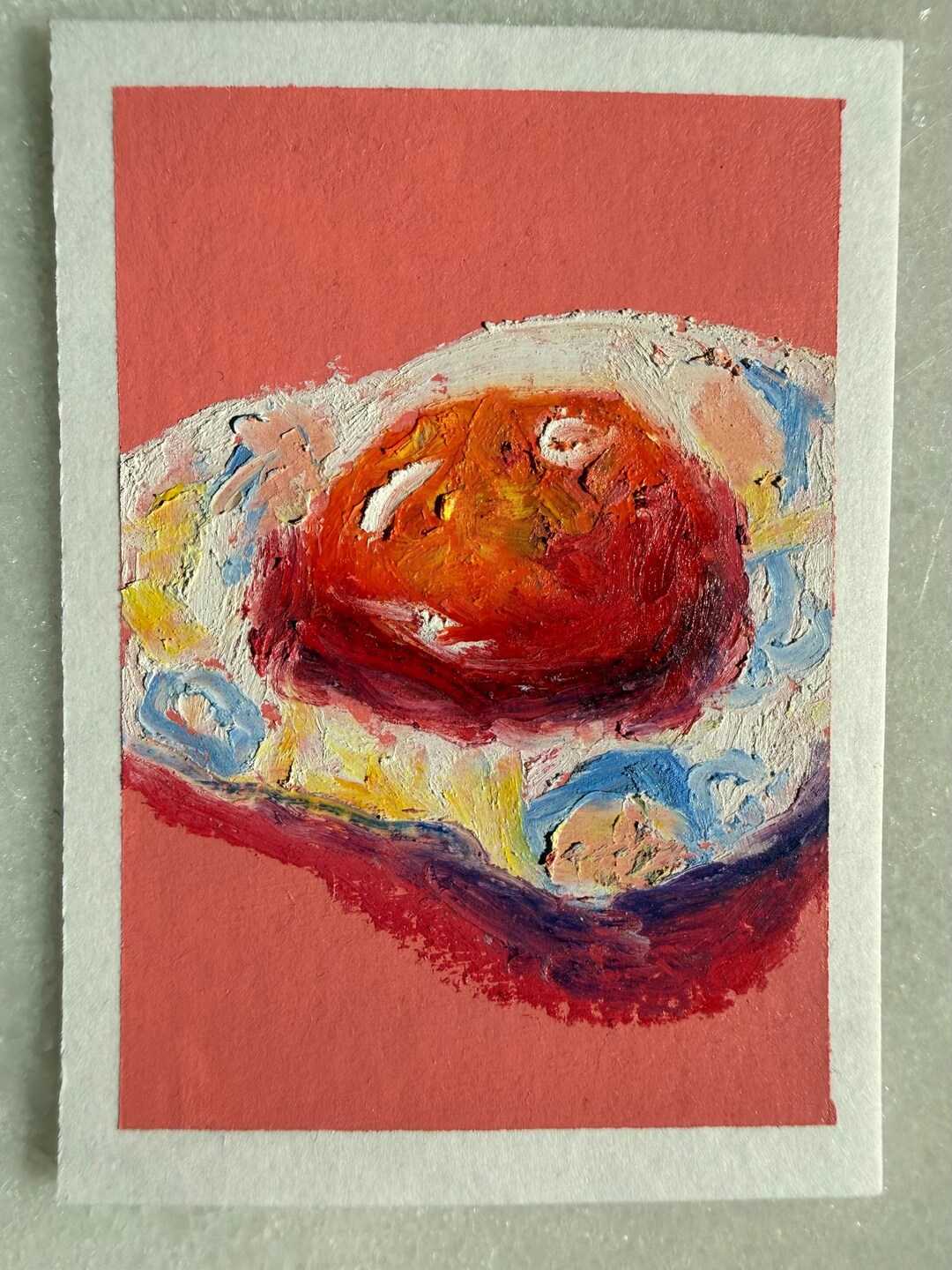 Original ACEO Oil Pastel – Egg-stra Series 4/8 | Mini Fried Egg Artwork ...