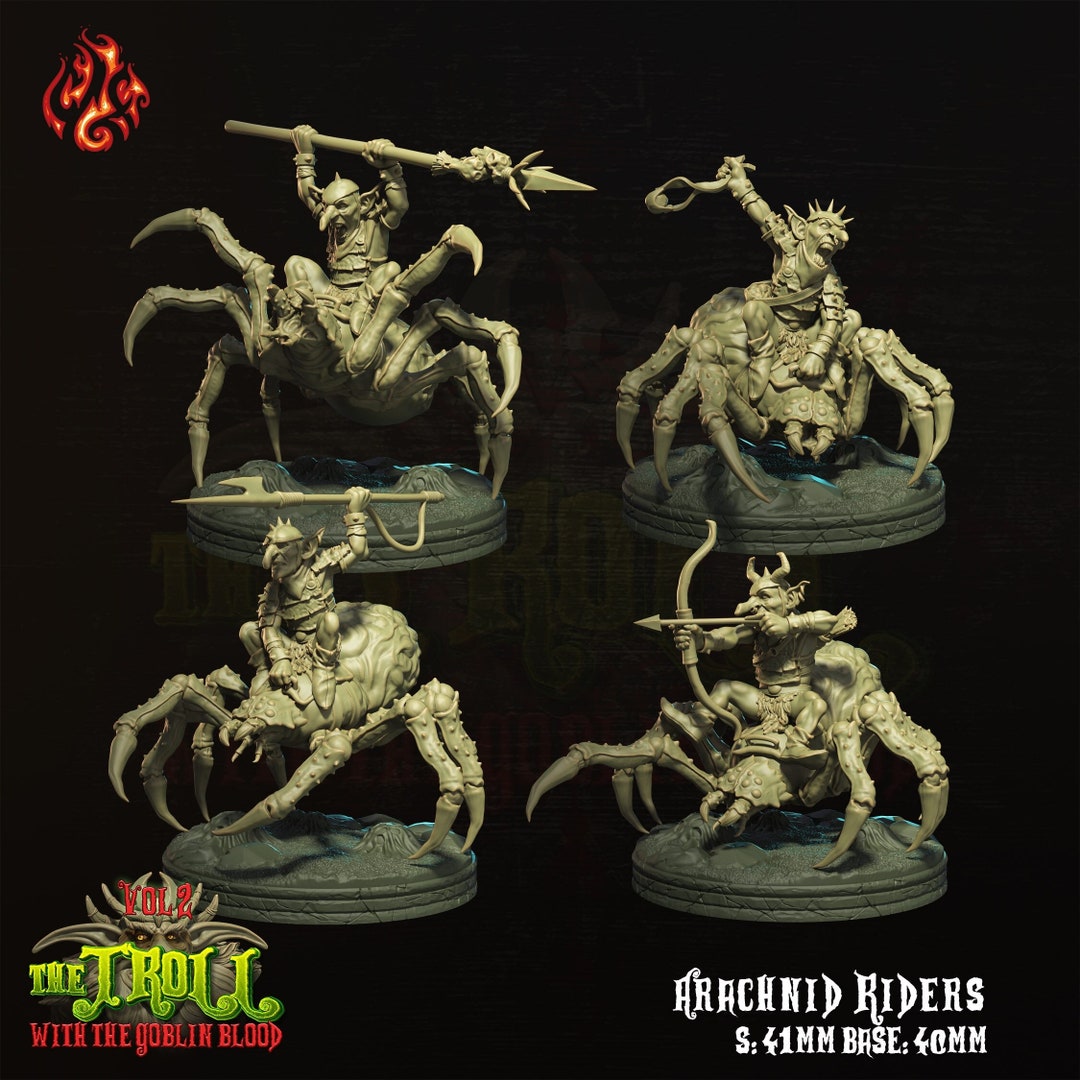 Arachnid Riders | Goblin Cavalry | Resin | Painted or Unpainted | 40mm ...