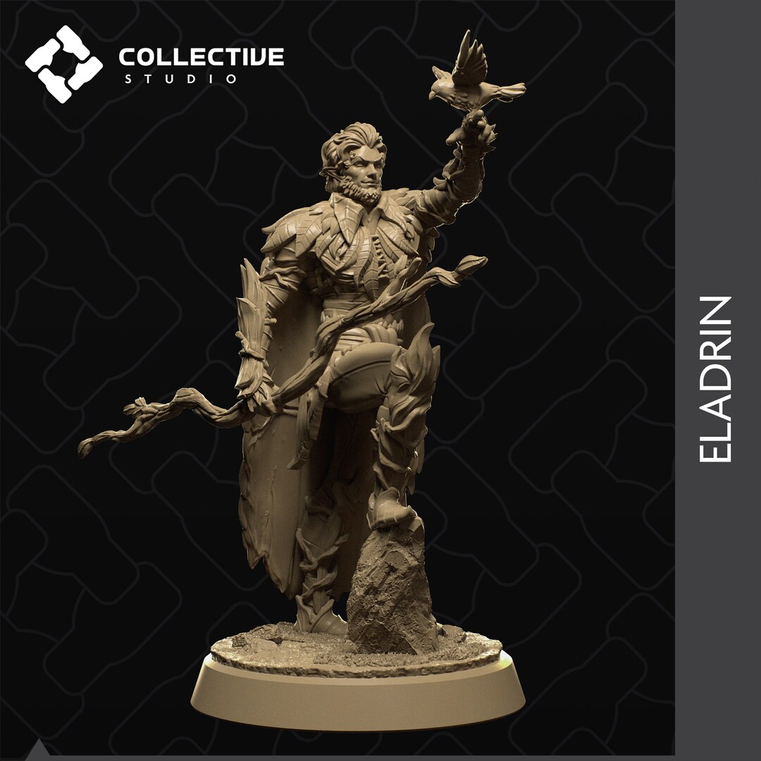 Eladrin elf Druid Resin Painted or Unpainted 32mm and 75mm - Etsy