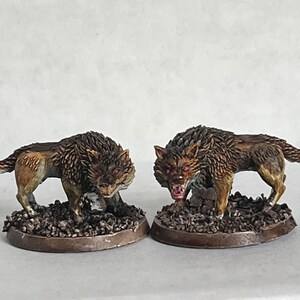 Wolf X2 DND Resin, 28mm Scale Dungeons & Dragons, Pathfinder Tabletop ...