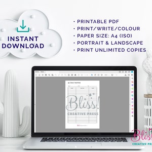 A4 Colour Swatch Chart | 24 Colours | A4 Portrait + Landscape | DIY ...