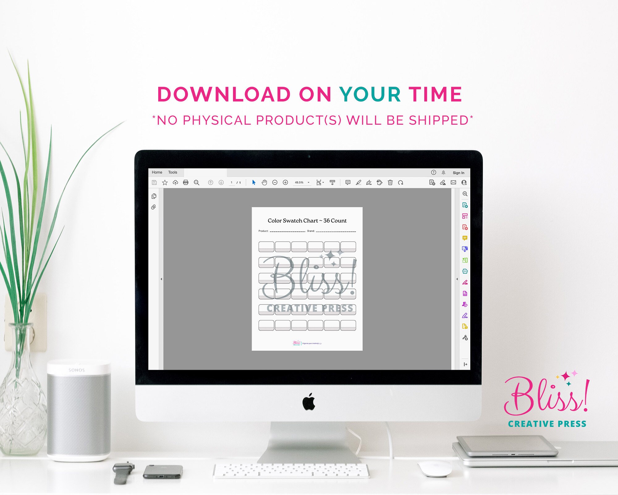 Blank Color Swatch Chart | 36 Colors | Portrait + Landscape | A4 + US ...