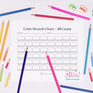 Blank Color Swatch Chart | 48 Colors | Portrait + Landscape | A4 + US ...