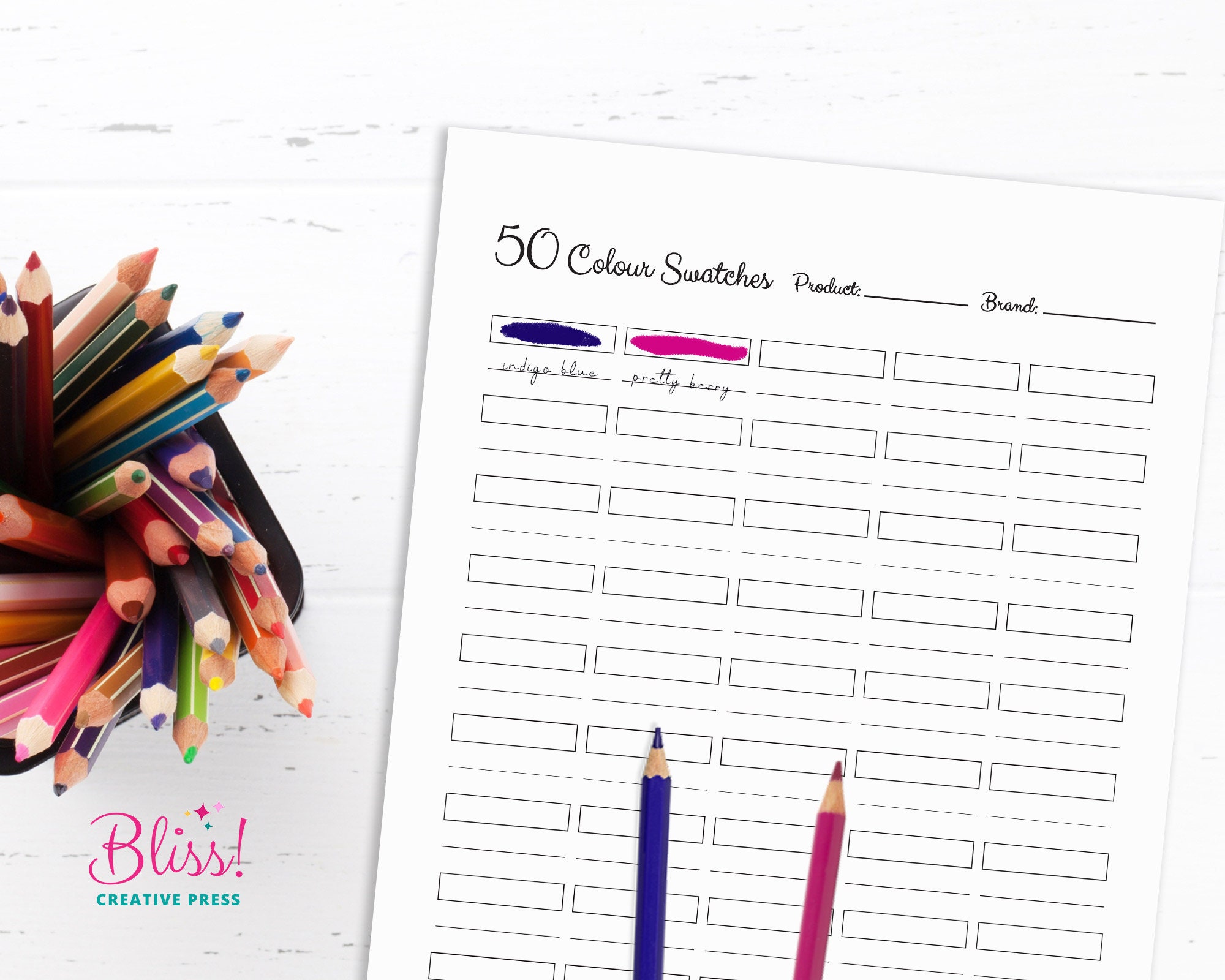 A4 Blank Colour Swatch Chart 50 Colours A4 Portrait - Etsy