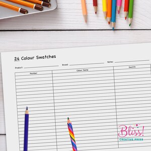 A4 Colour Swatch Chart | 24 Colours | A4 Portrait + Landscape | DIY ...