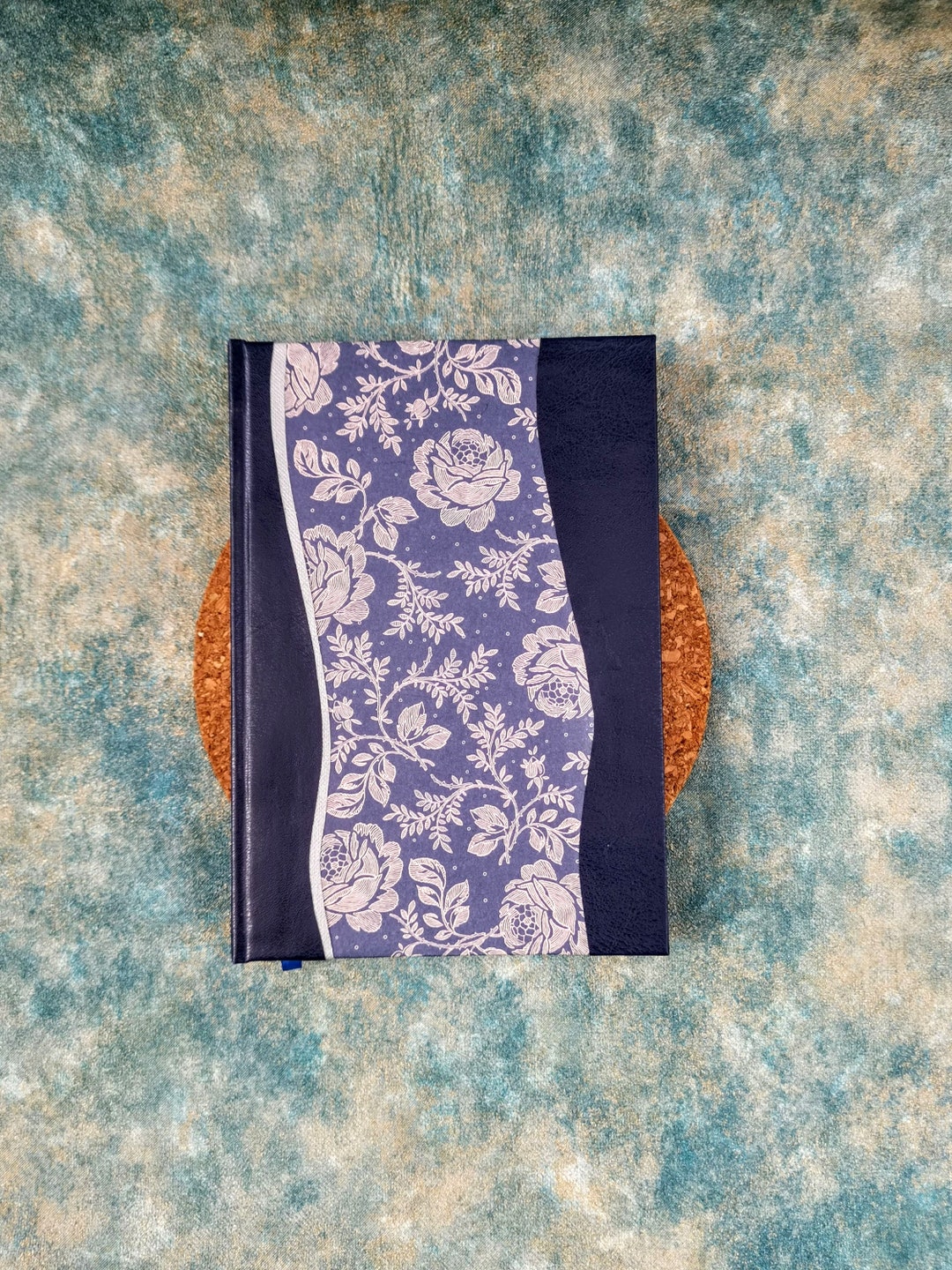 A5 - Handmade Navy Blue Rose Flower Notebook - Etsy
