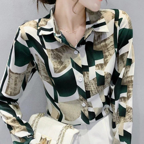 Vintage Retro Long Sleeve Women Blouse - Etsy