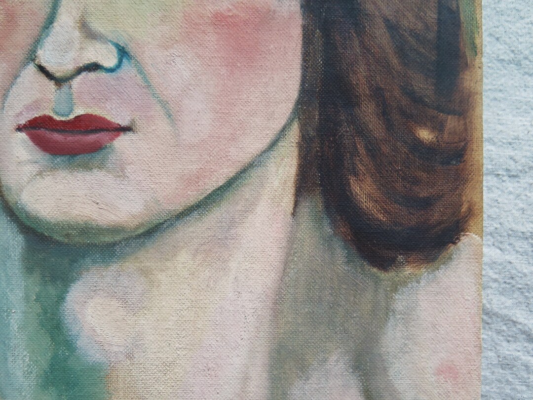 Vintage Male Portrait Study, Acrylic on Board Painting - Etsy
