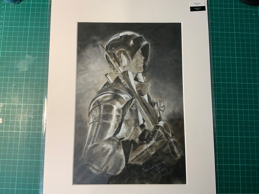 Original Artwork Pastel Knight in Armour - Etsy