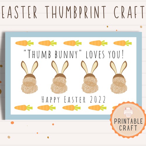 Easter Thumbprint Craft Handprint Art Toddler Craft | Etsy