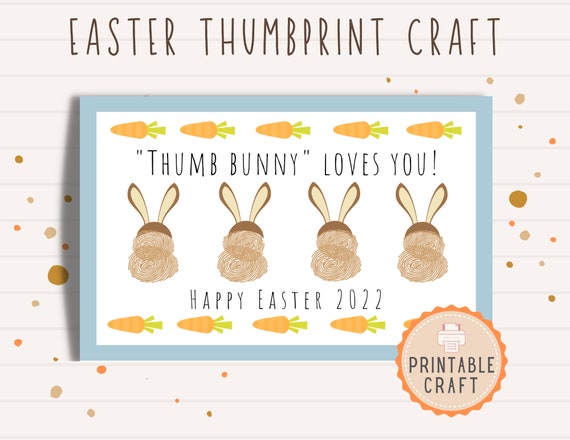 Easter Thumbprint Craft Handprint Art Toddler Craft | Etsy