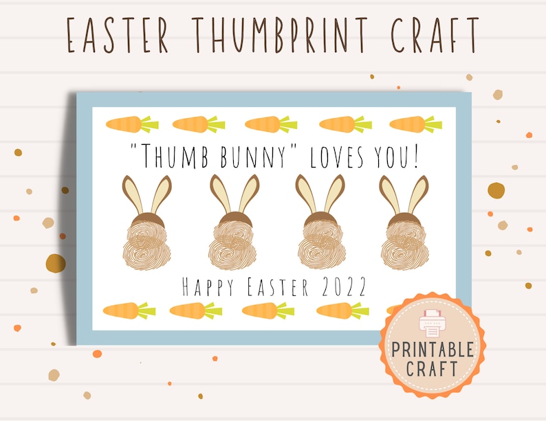 Easter Thumbprint Craft Handprint Art Toddler Craft | Etsy