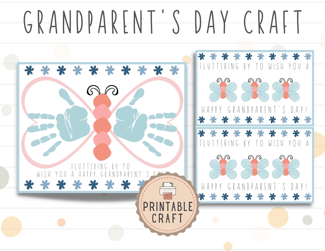 Grandparent's Day Craft Grandparent's Printable Handprint Craft for ...