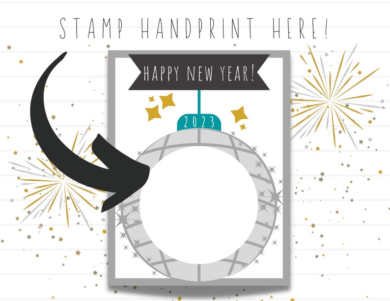 New Years Handprint Art Disco Ball Art Toddler New Years - Etsy