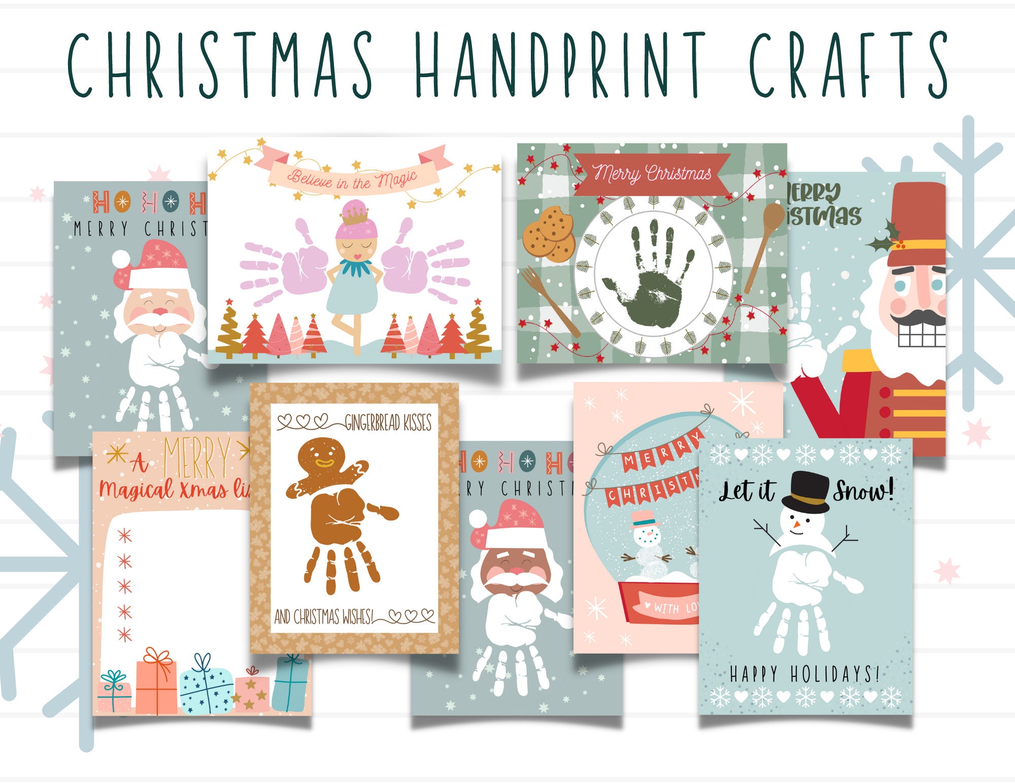 Christmas Handprint Crafts Bundle Toddler Christmas Craft - Etsy