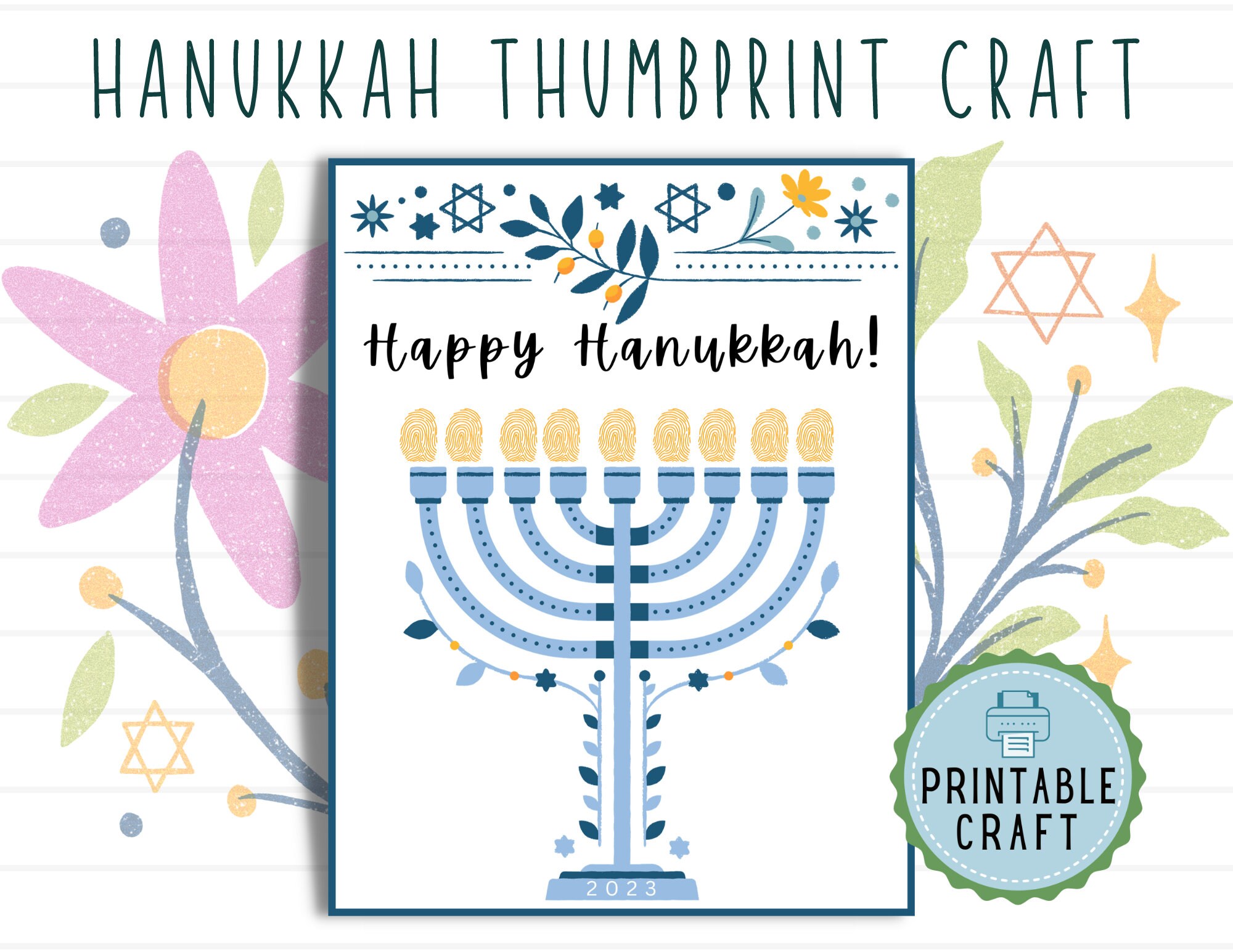 Hanukkah Printable Craft Holiday Craft Toddler Hanukkah Handprint ...