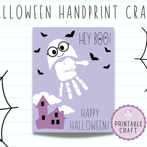 Halloween Handprint Craft Toddler Halloween Printable Baby - Etsy