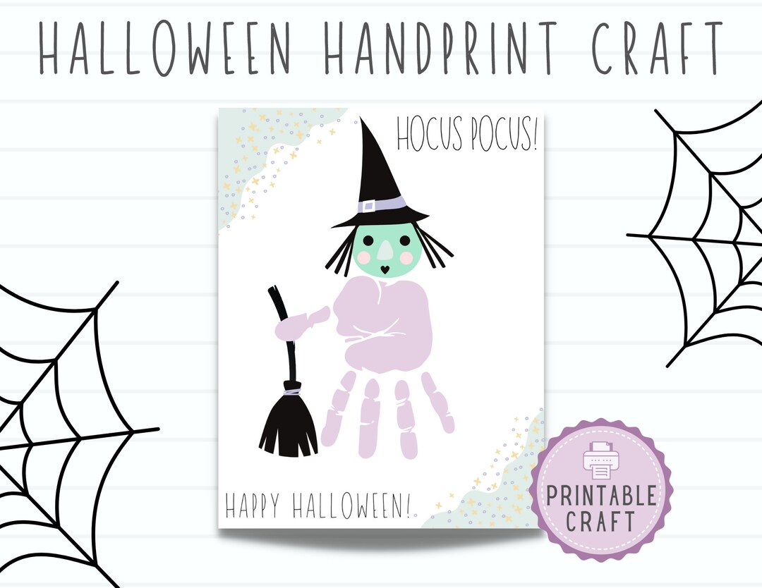 Halloween Handprint Craft Toddler Halloween Printable Baby Handprint Art Halloween Crafts for ...