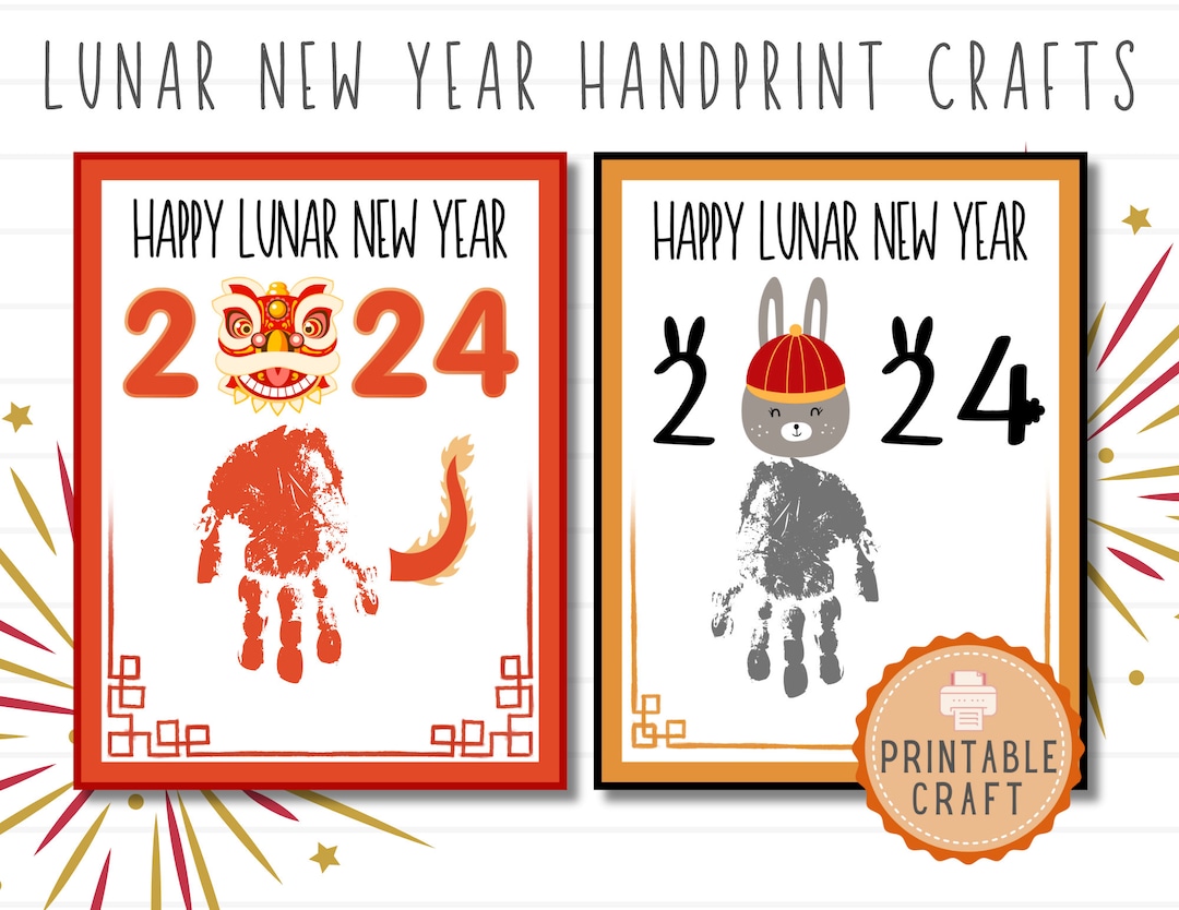 Lunar New Year Handprint Craft Lunar New Year 2024 Year of the Dragon ...