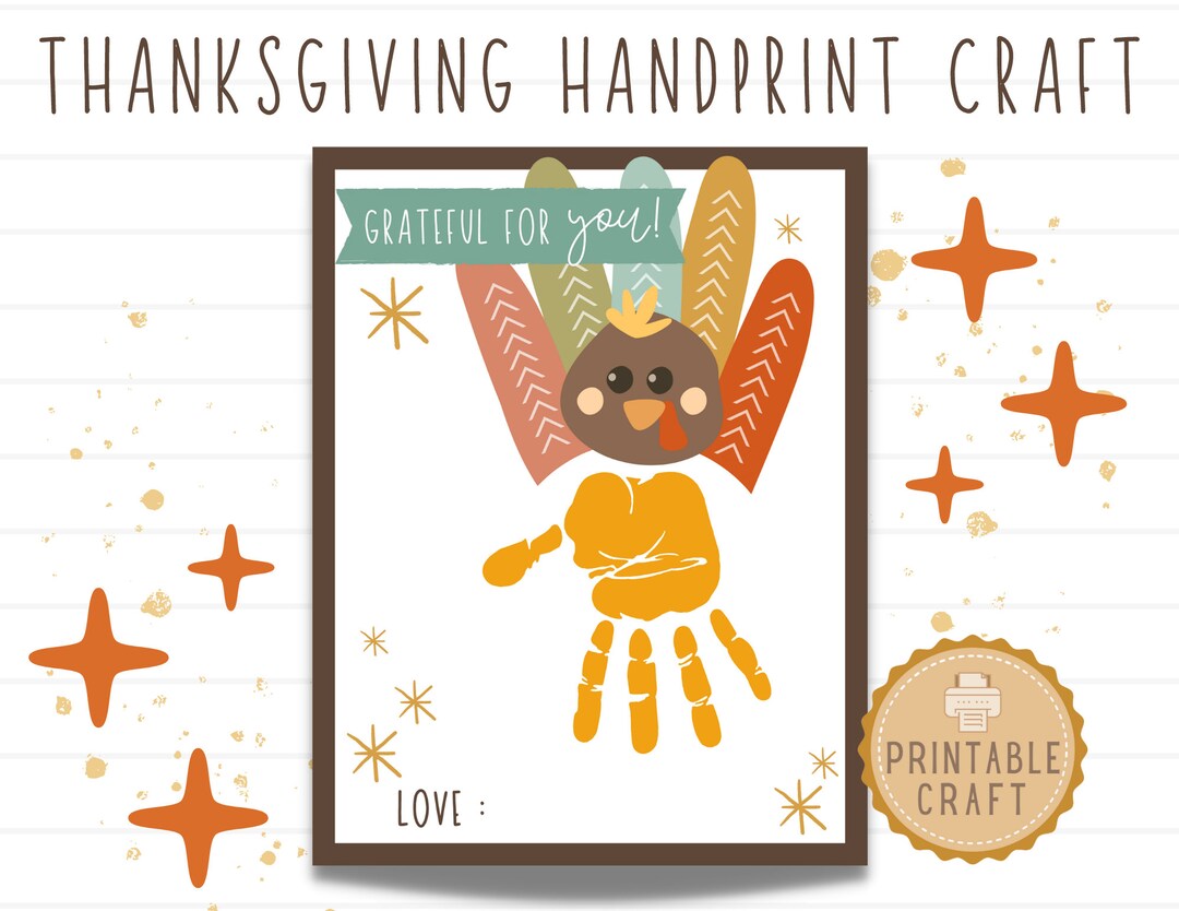 Thanksgiving Handprint Craft Baby Fall Art Preschool Fall Printable ...