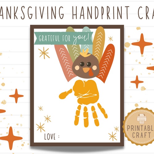 Turkey Handprint Thanksgiving Craft for Kids Happy - Etsy