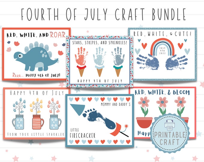 Fourth of July Craft Bundle 4th of July Handprint Toddler Craft 4th of ...