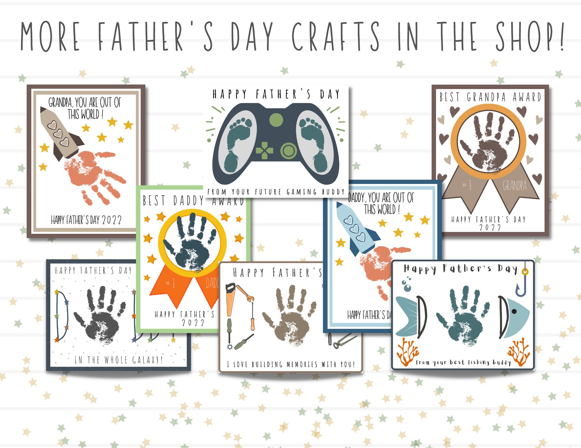 Father's Day Craft Handprint Craft Toddler - Etsy